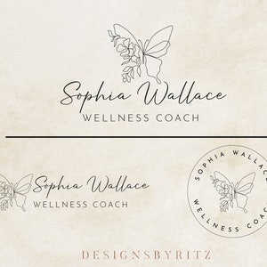 Wellness Coach Logo Design, Butterfly Logo and Branding, Beauty Logo ...
