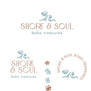 Custom Logo Design, Boho Beach Coastal Logo, Boutique Business Logo ...