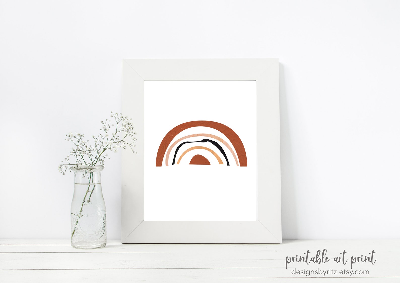 Boho Rainbow Printable Wall Art Rainbow Nursery Print | Etsy