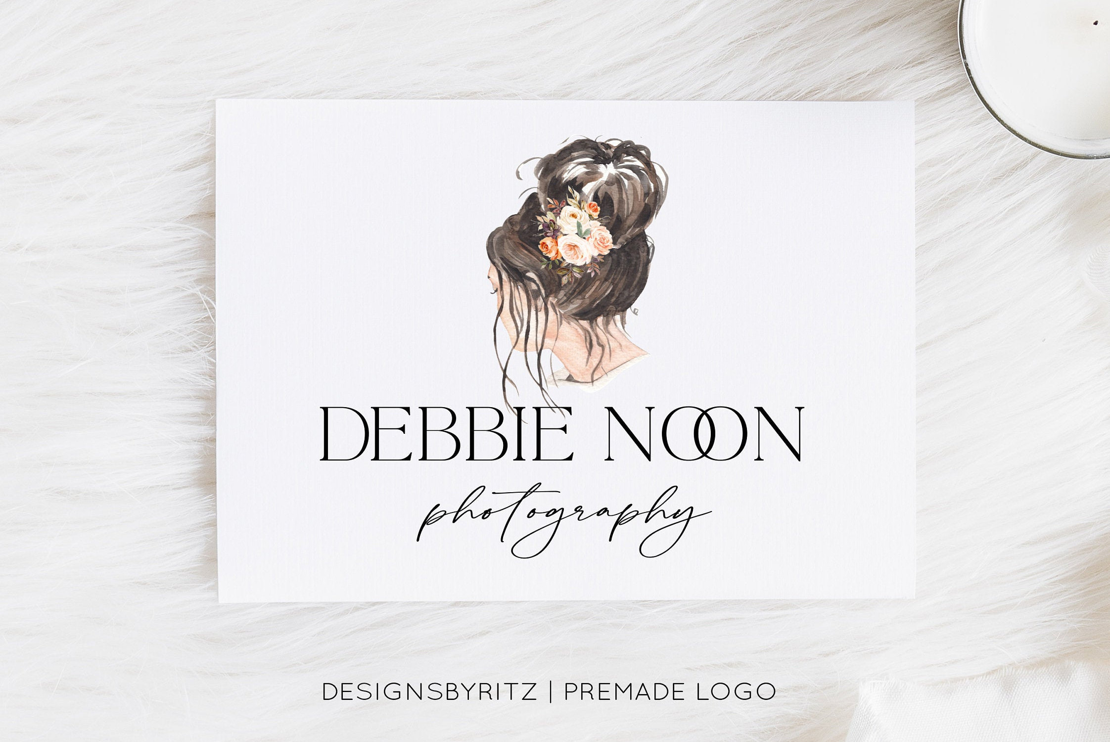 Premadelogo Design Photography Logo and Watermark Woman Face | Etsy