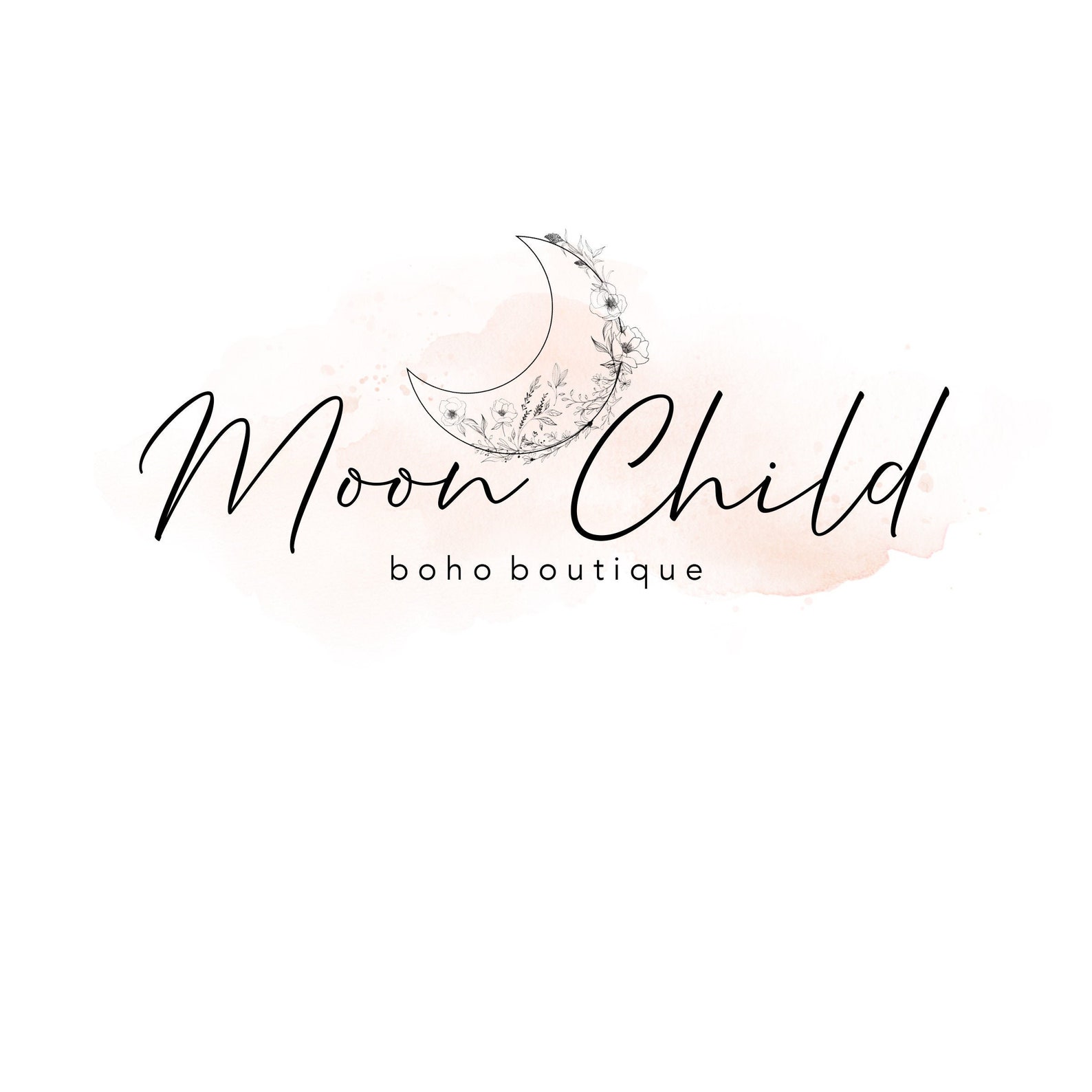 Moon Logo Design Boho Logo Logo Design for Etsy Shop - Etsy