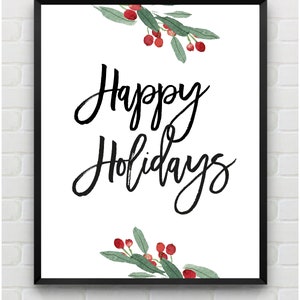 Christmas Printable, Holiday Sign, Christmas Decor, Red and Green ...