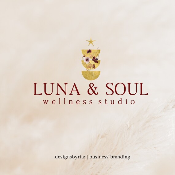 Wellness Logo Design Cosmic Logo Design Floral Logo Design | Etsy