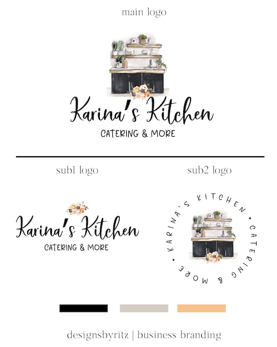 Food Logo Design Catering Logo Cooking Logo Design Kitchen - Etsy