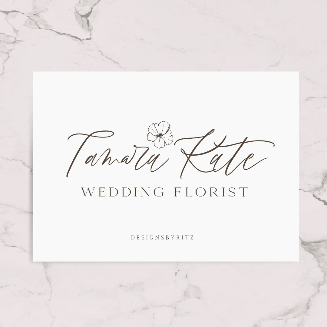 Floral Logo Design, Premade Signature Logo Design, Wedding Logo ...