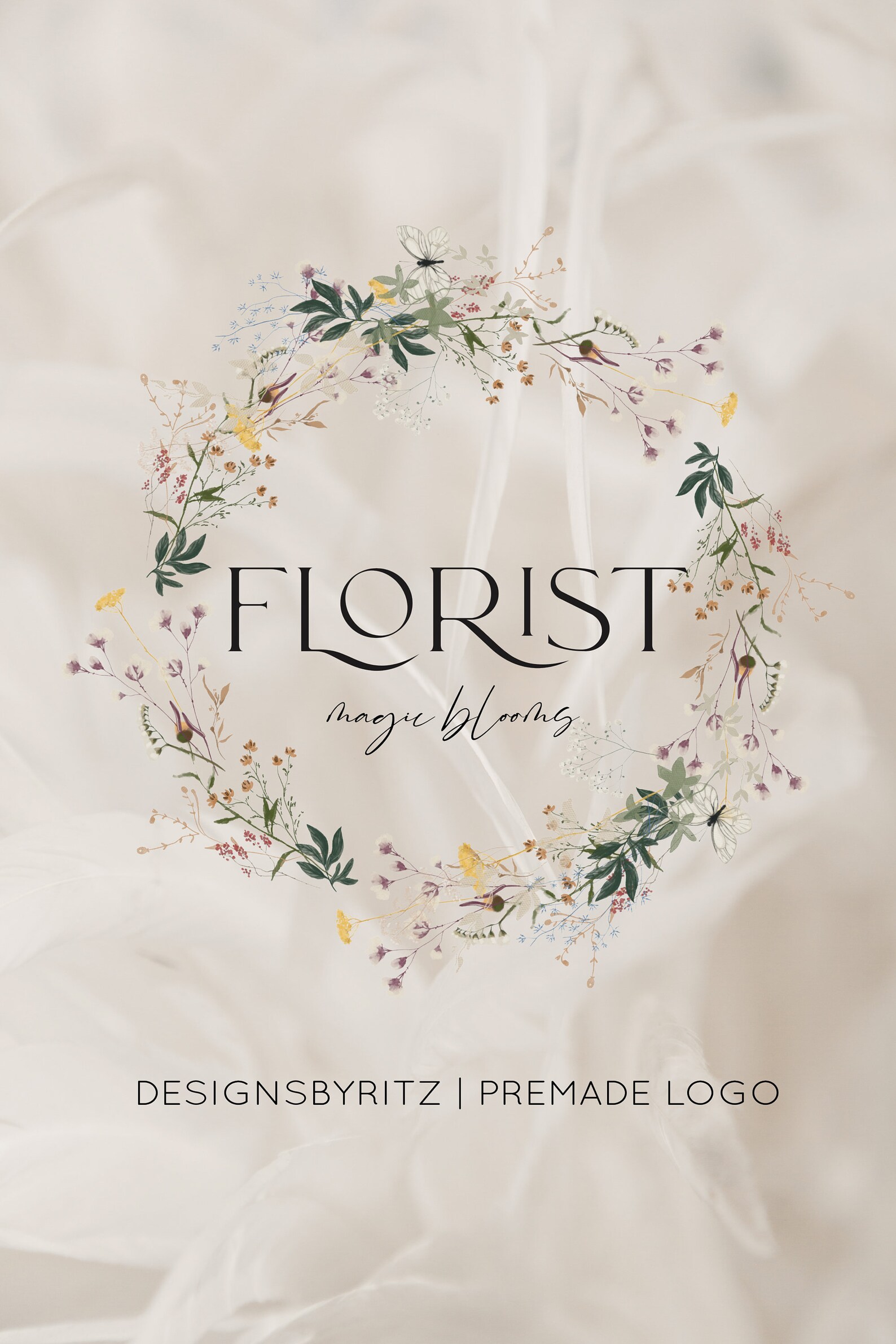 Wildflower Logo Design Beauty Logo Logo Design Custom for - Etsy