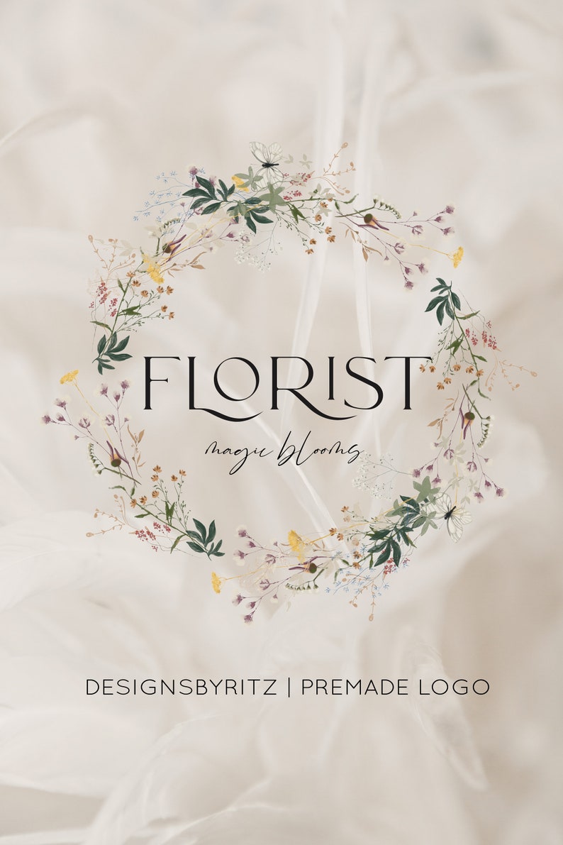 Wildflower Logo Design Beauty Logo Logo Design Custom for - Etsy
