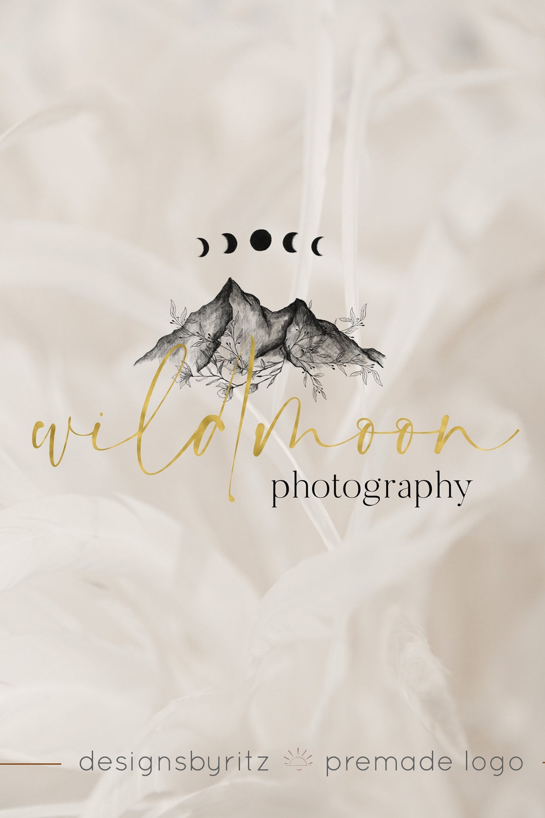 Boho Moon Logo Design, Premade Logo Design, Photography Logo and ...