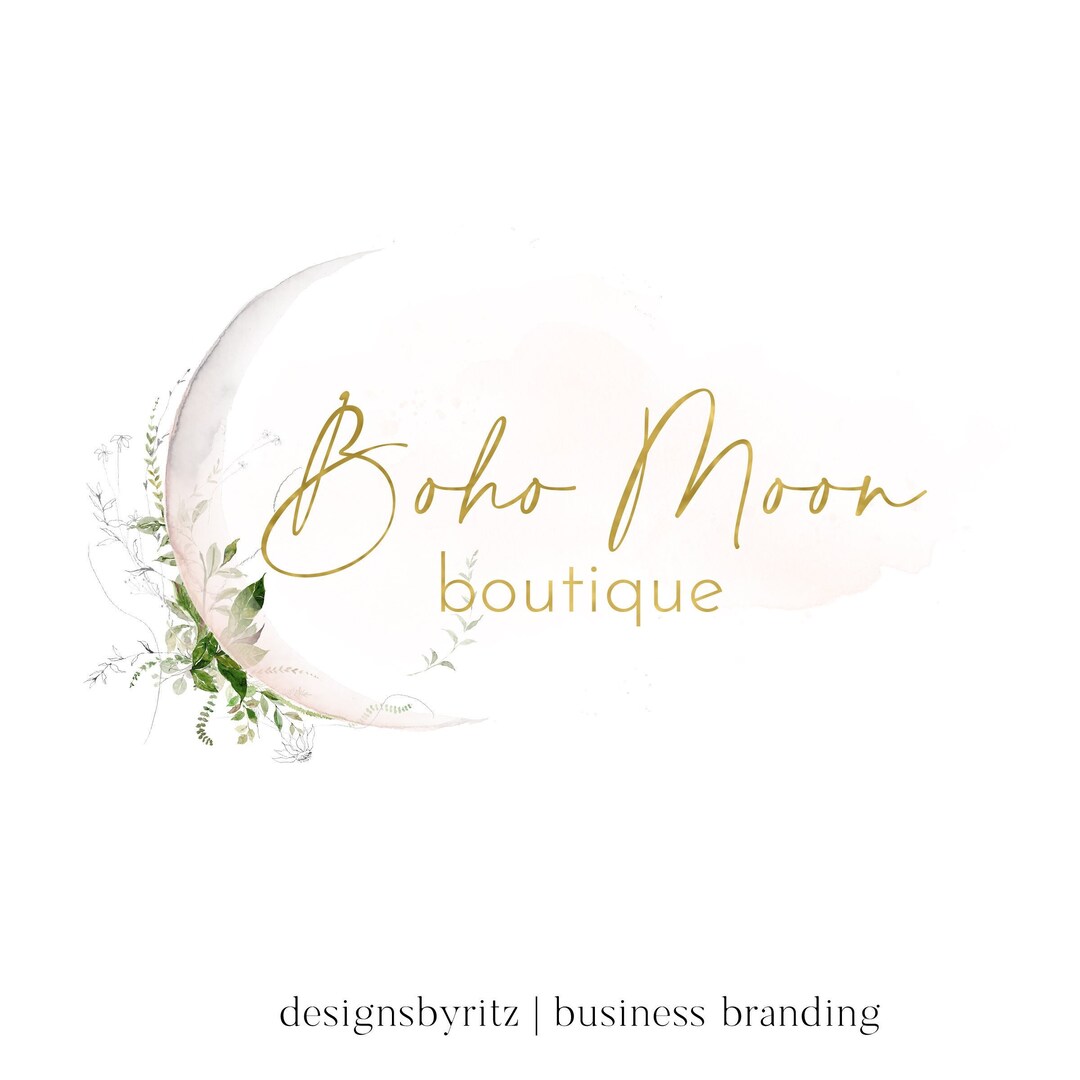 Logo Design, Moon Logo, Boho Logo, Premade Logo, Business Logo ...