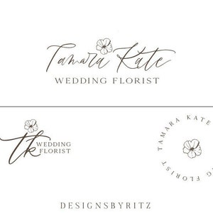 Floral Logo Design, Premade Signature Logo Design, Wedding Logo ...