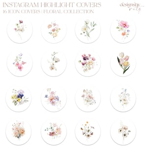 16 Watercolor Floral Instagram Covers, Wildflower Instagram Story ...