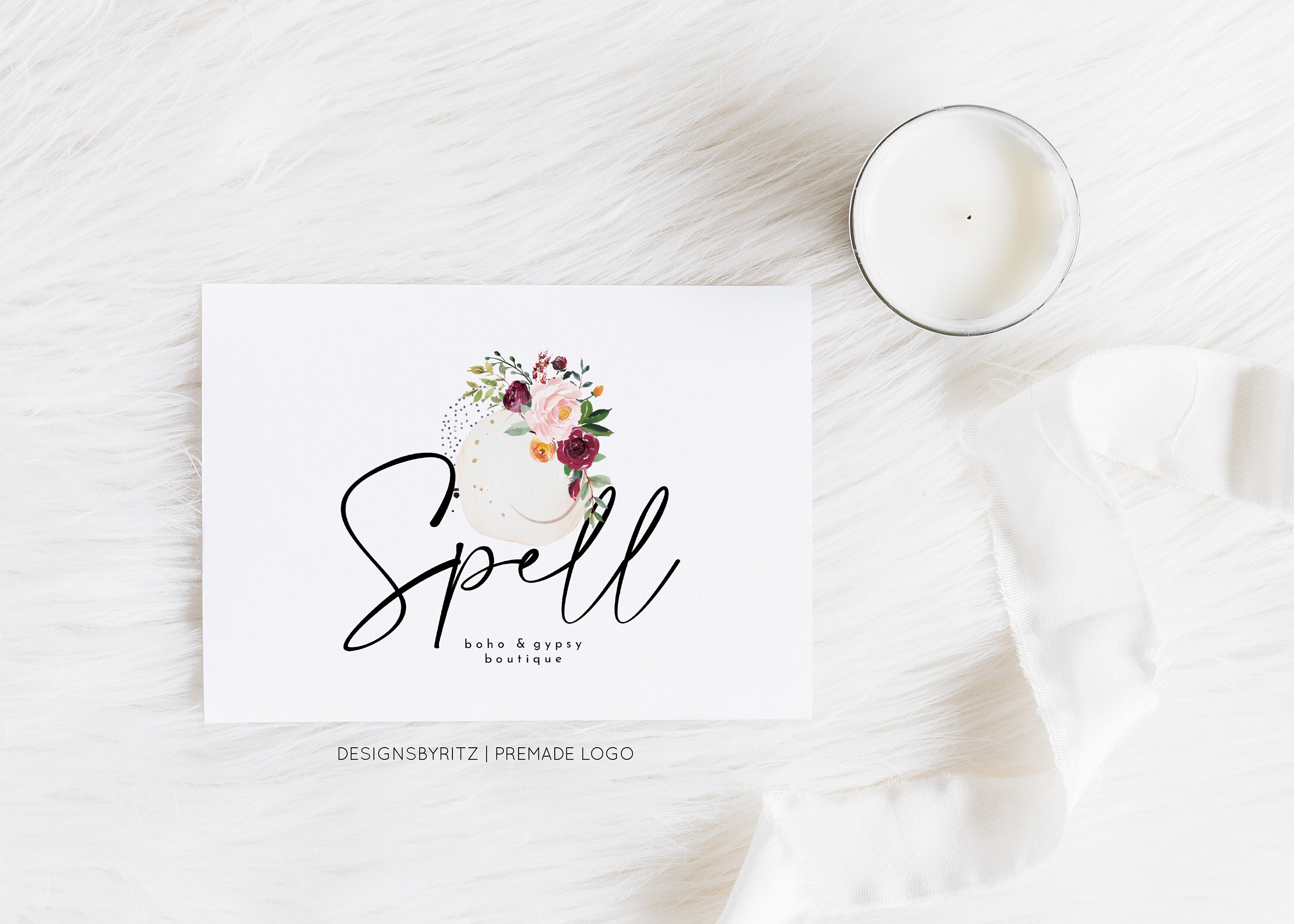 Abstract Logo Design Boho Logo Modern Boutique Logo | Etsy