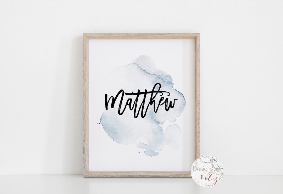 Watercolor Custom Name Print, Pastel Nursery Printable Art,personalised ...