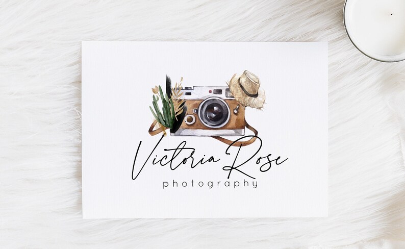 Camera Logo Design Cactus Logo Rustic Boho Logo Photography - Etsy