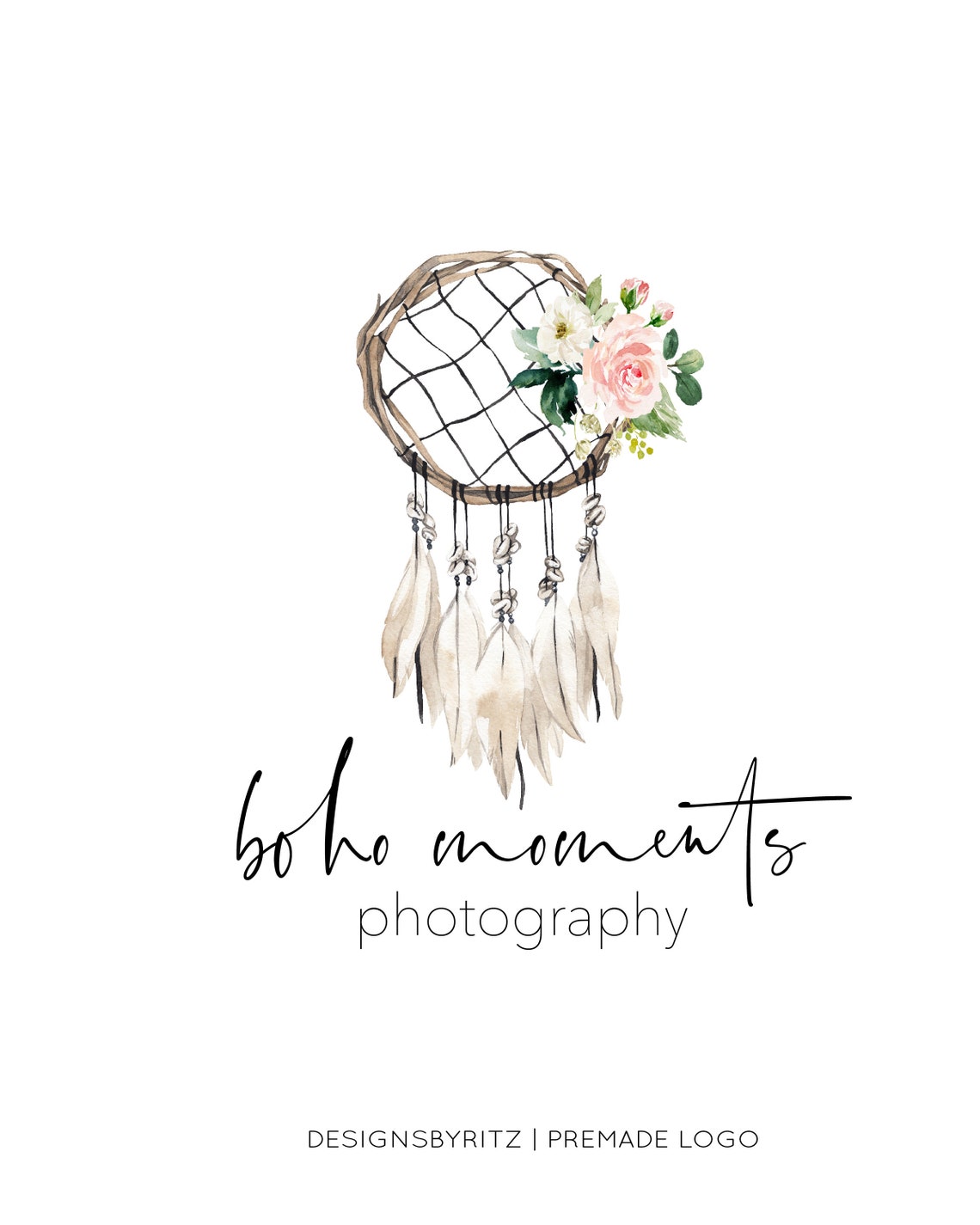 Premade Logo Design Watermark Logo Boho Logo Boutique Logo - Etsy