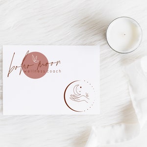 Moon Logo Design, Boho Logo Design Custom for Business, Spiritual Logo ...