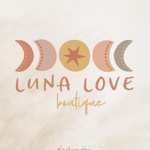 Logo Design Custom, Boho Logo Design, Premade Logo Design, Moon Logo ...