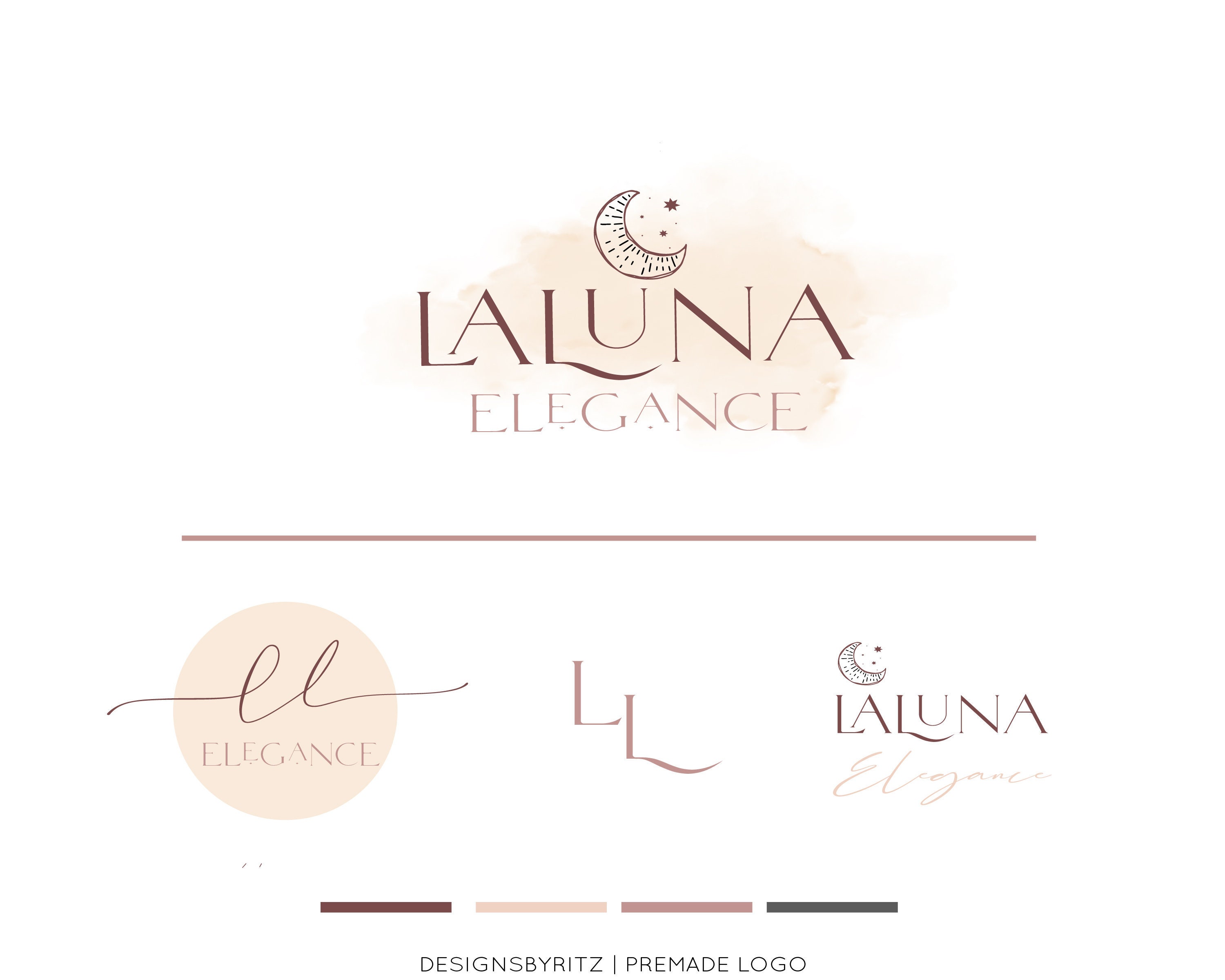 Signature Logo Design Moon Logo Photography Logo and | Etsy