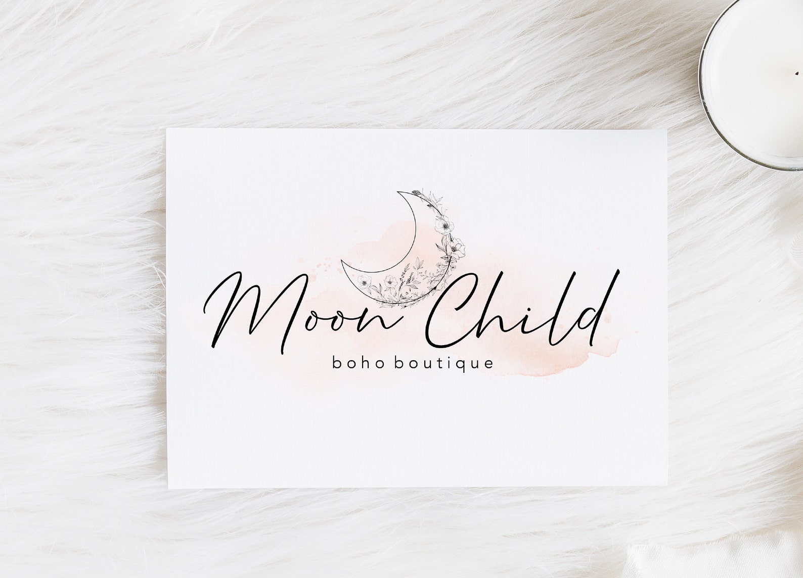 Moon Logo Design Boho Logo Logo Design for Etsy Shop - Etsy