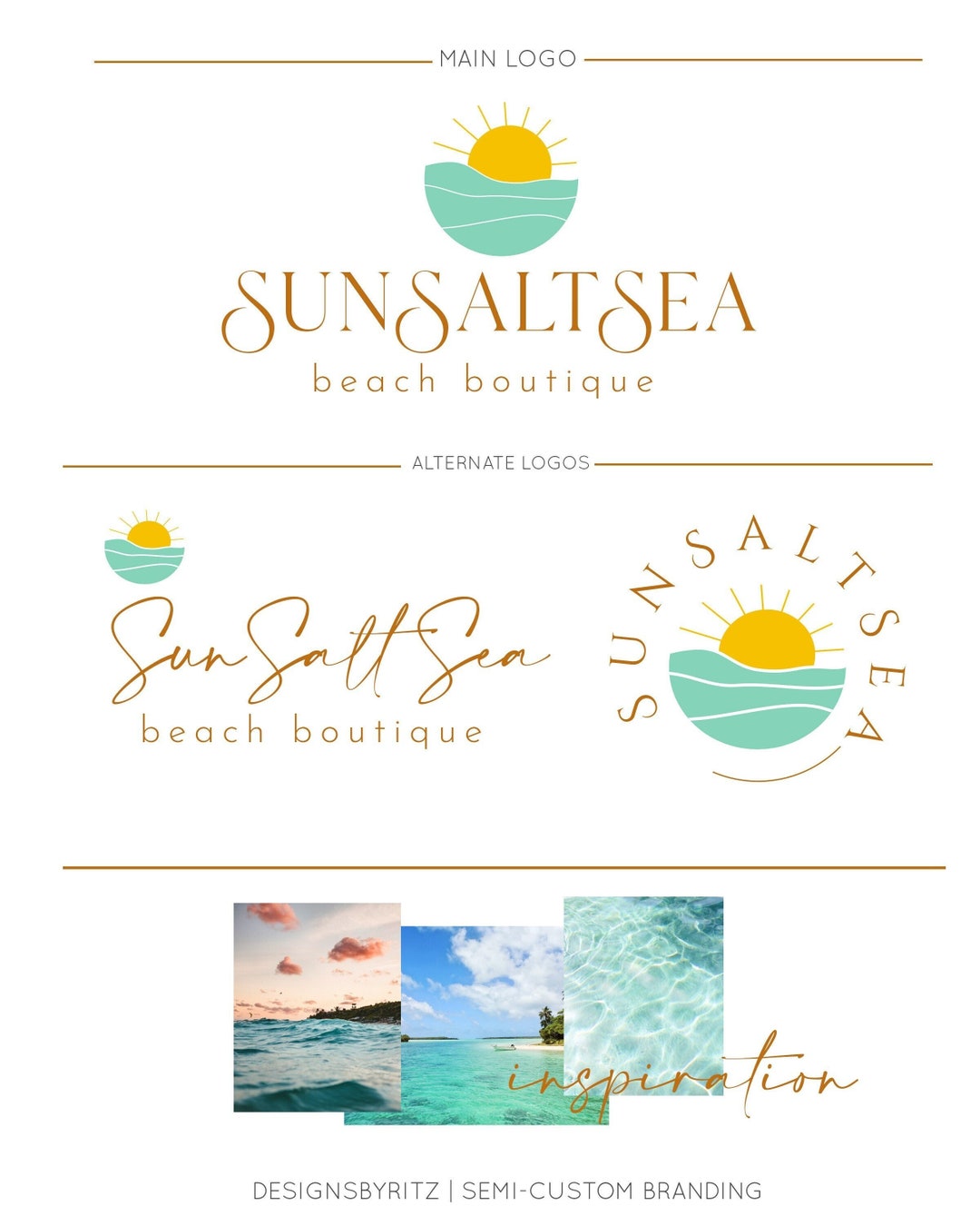 Logo Design Custom for Business, Sun Logo Design for Beach Business ...