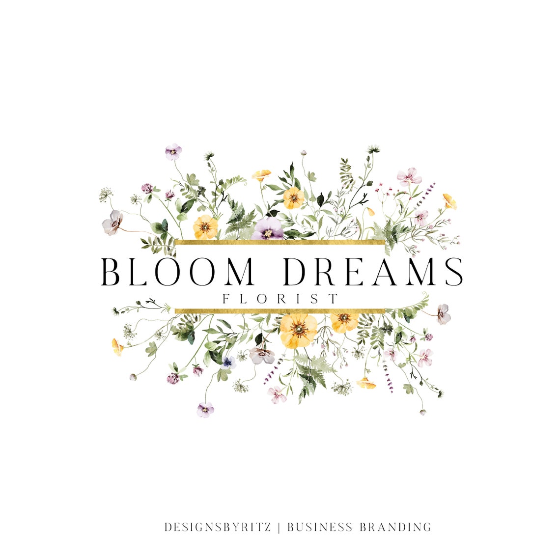 Floral Logo Design Small Business Logo Boutique Logo - Etsy UK