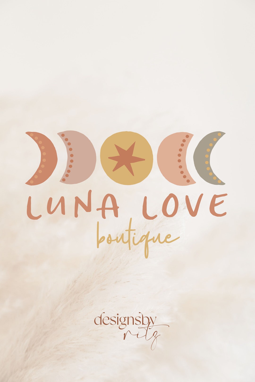 Logo Design Custom, Boho Logo Design, Premade Logo Design, Moon Logo ...