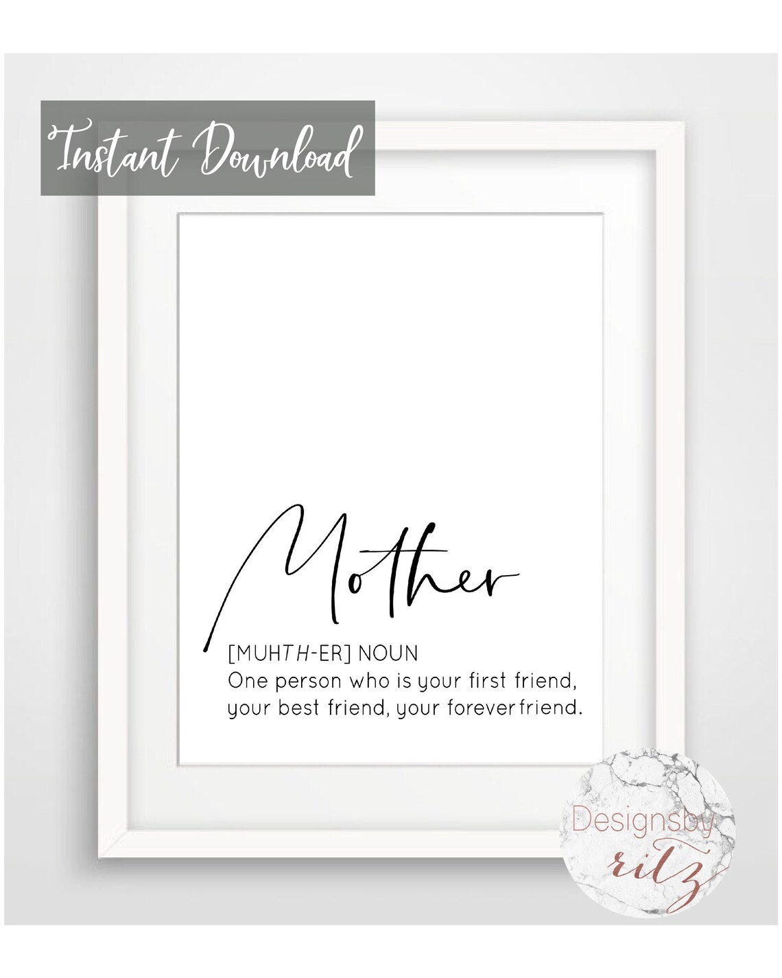 Downloadable Mothers Day Art Mother Definition Printable Wall | Etsy