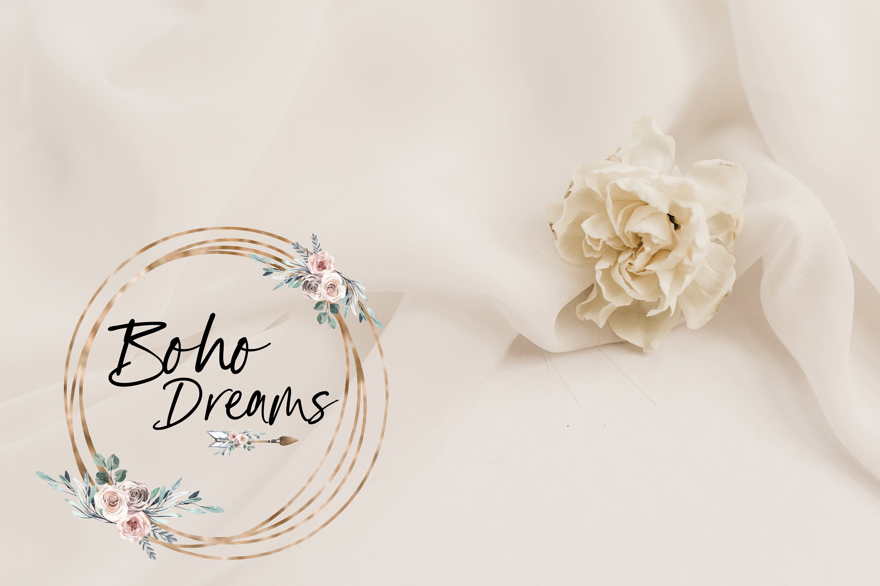 Rustic Logo Design Photography Logo Watermark Boho Logo | Etsy