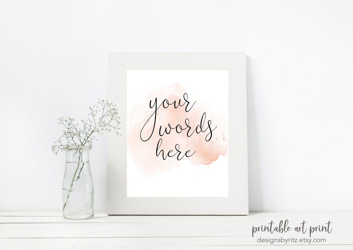 Custom Words Print Printable Art Home Office Art Best | Etsy