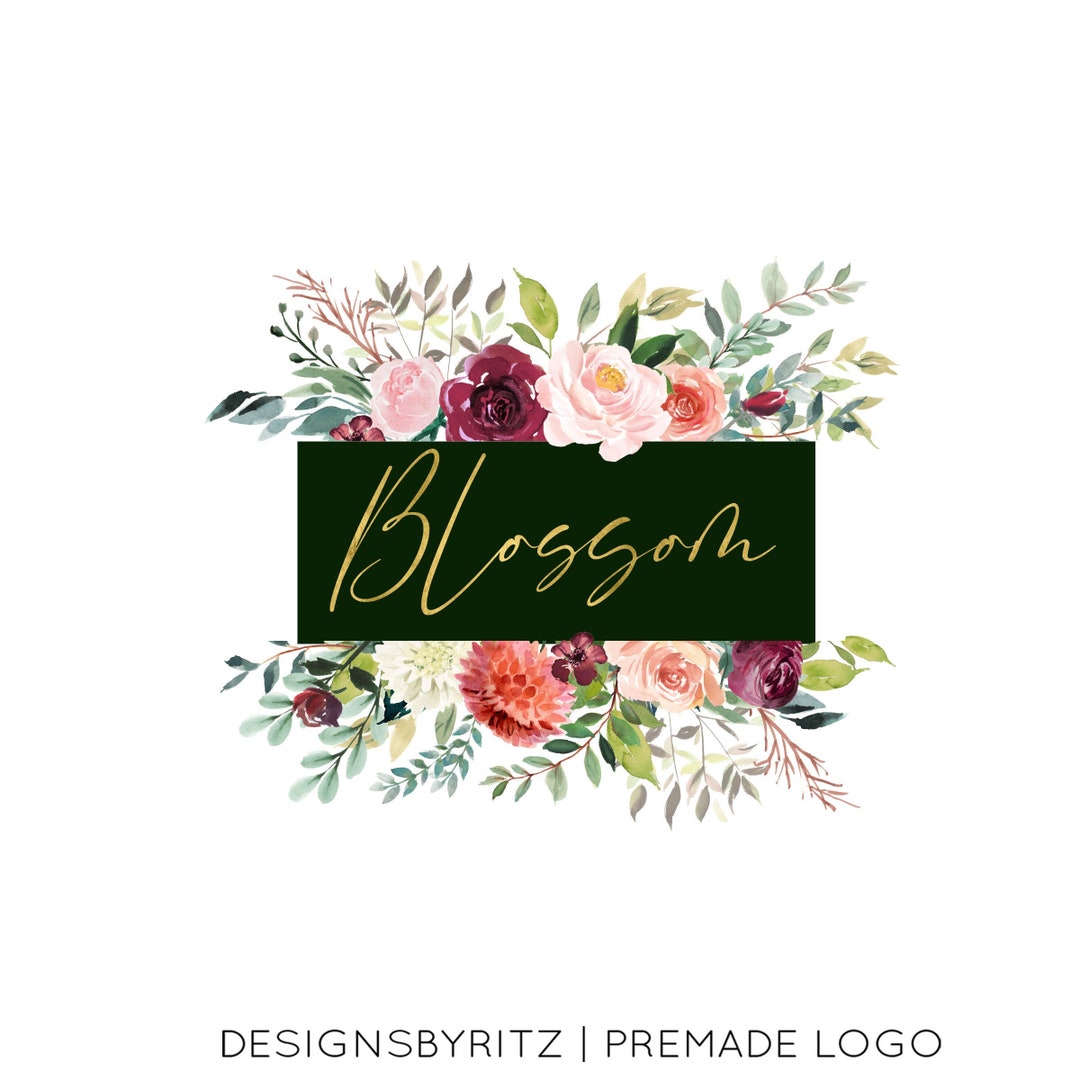 Floral Logo Design, Premade Logo, Business Logo, Boutique Logo, Boho ...