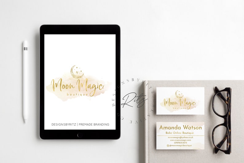 Moon Logo Design Premade Logo Design Logo Design Custom | Etsy