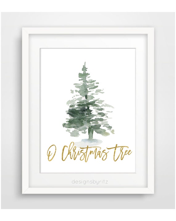 O Christmas Tree Printable Christmas Sign Wall Art Holiday - Etsy