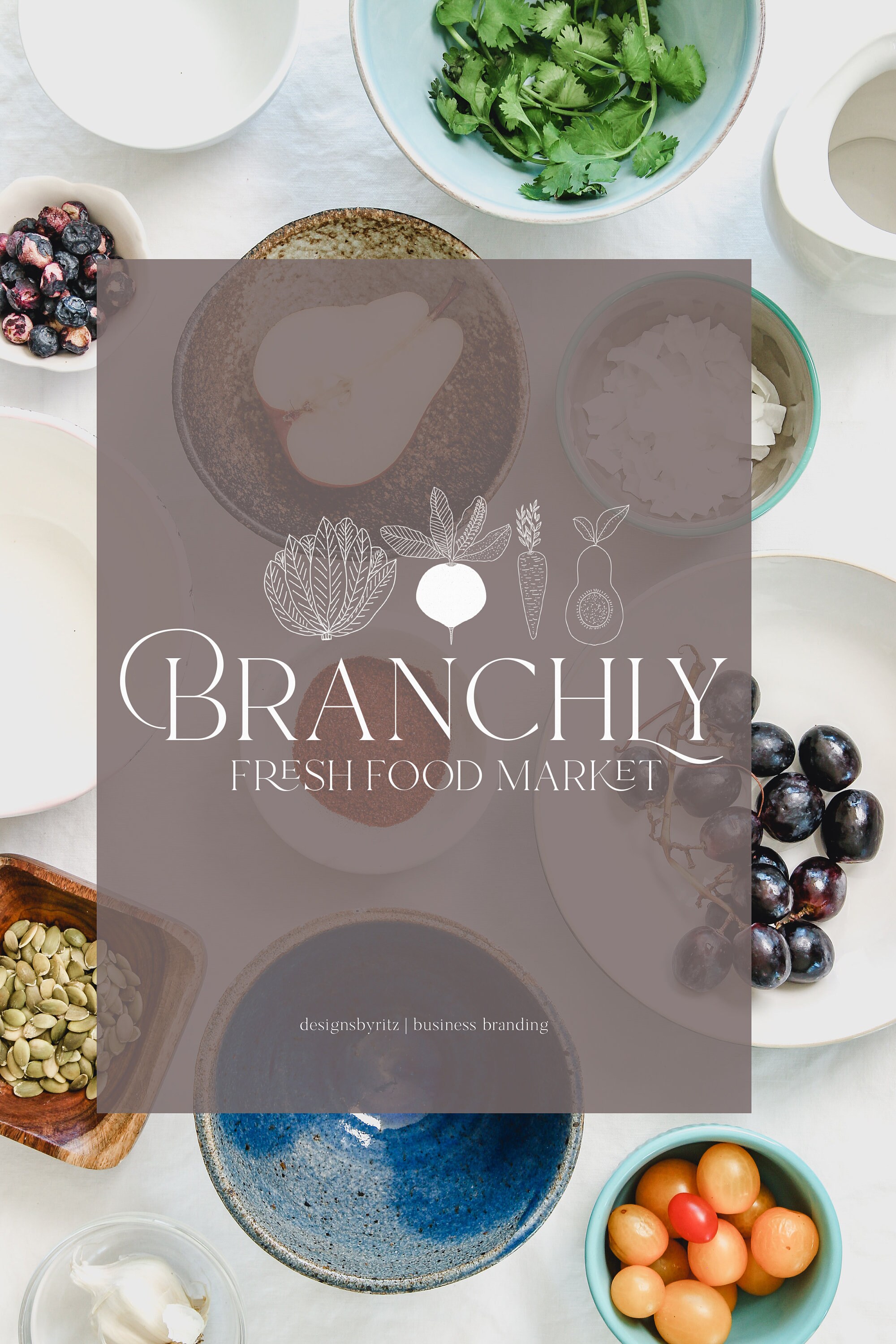 Food Logo Fruit and Vegetable Logo Design Grazing Table Logo | Etsy