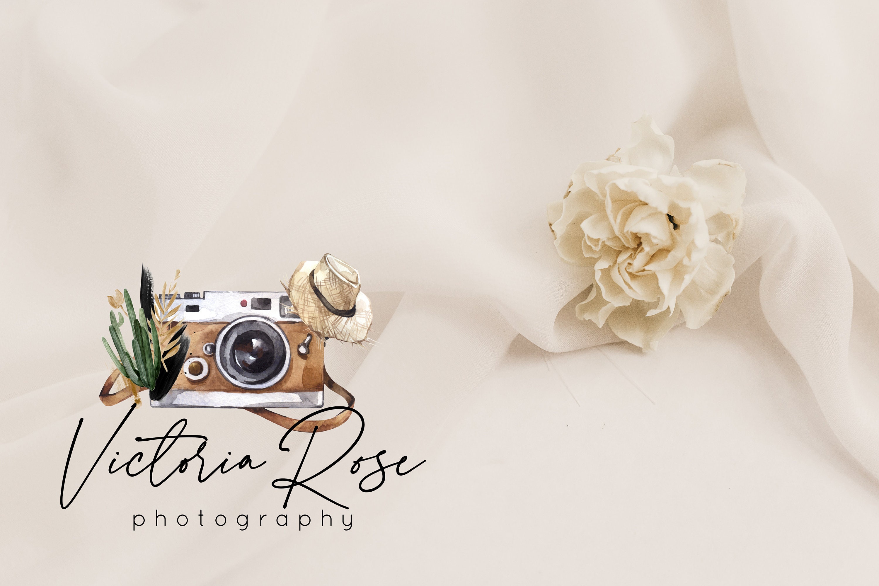 Camera Logo Design Cactus Logo Rustic Boho Logo Photography | Etsy
