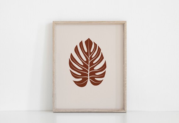 Monstera Art Print Boho Botanical Art Print Terra Wall | Etsy