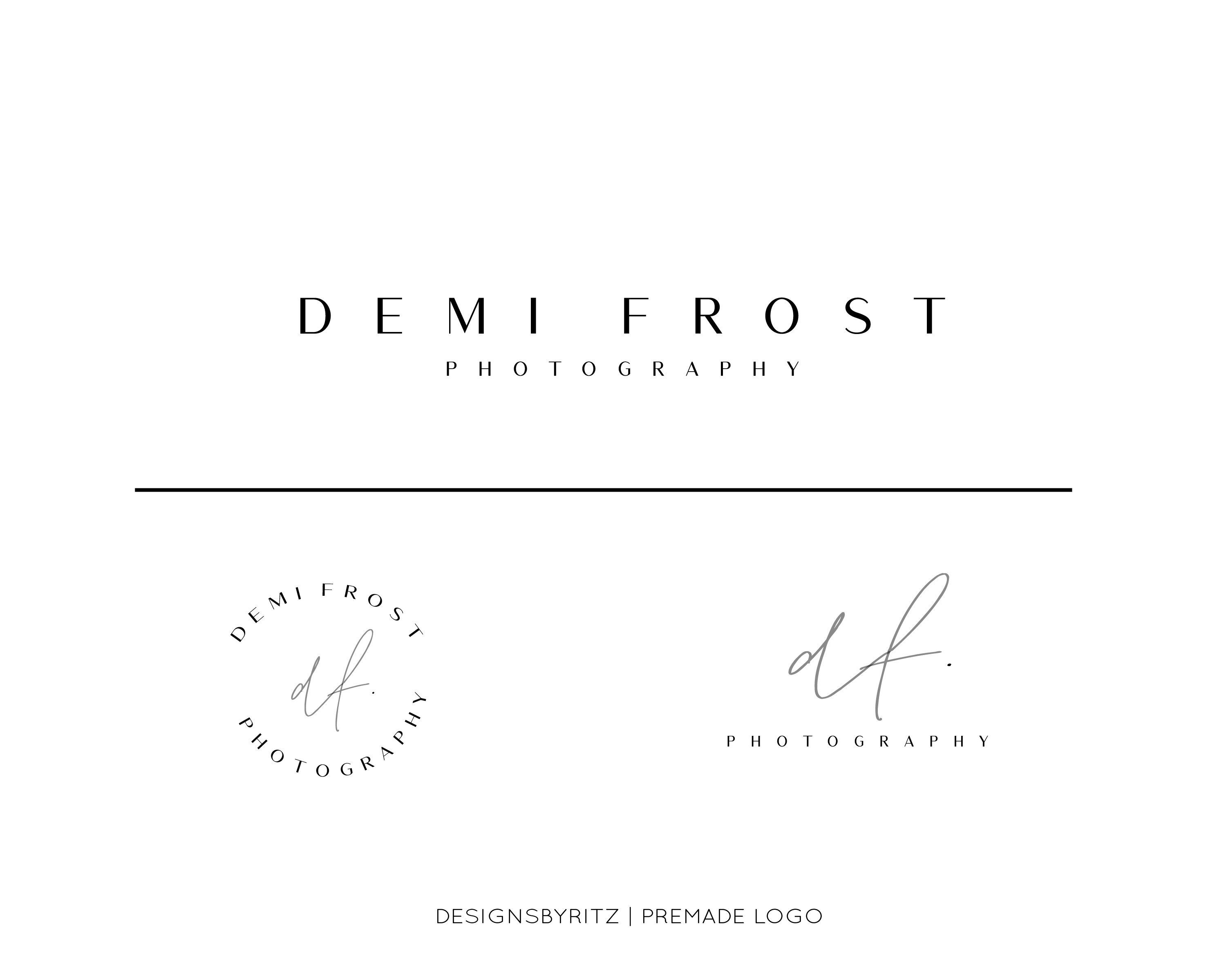 Photography Logo and Watermark Text Only Logo Premade Logo | Etsy