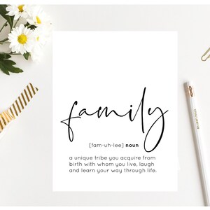 Family Definition Print, Family Print, Family Poster, Family Quote ...