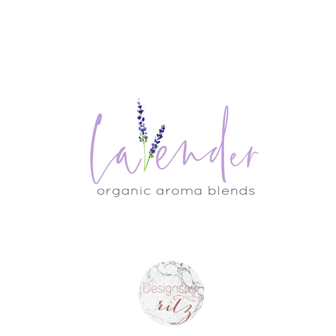 Premade Logo Design Watermark Logo Floral Logo Lavender - Etsy