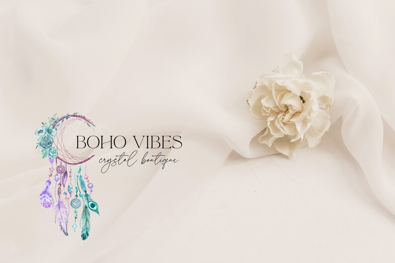 Premade Logo Design Modern Boho Logo Watermark Boutique - Etsy