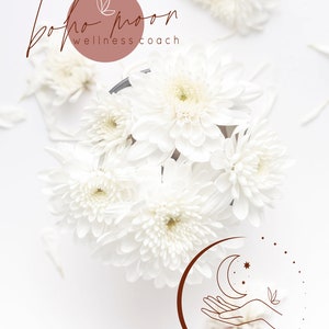 Moon Logo Design, Boho Logo Design Custom for Business, Spiritual Logo ...