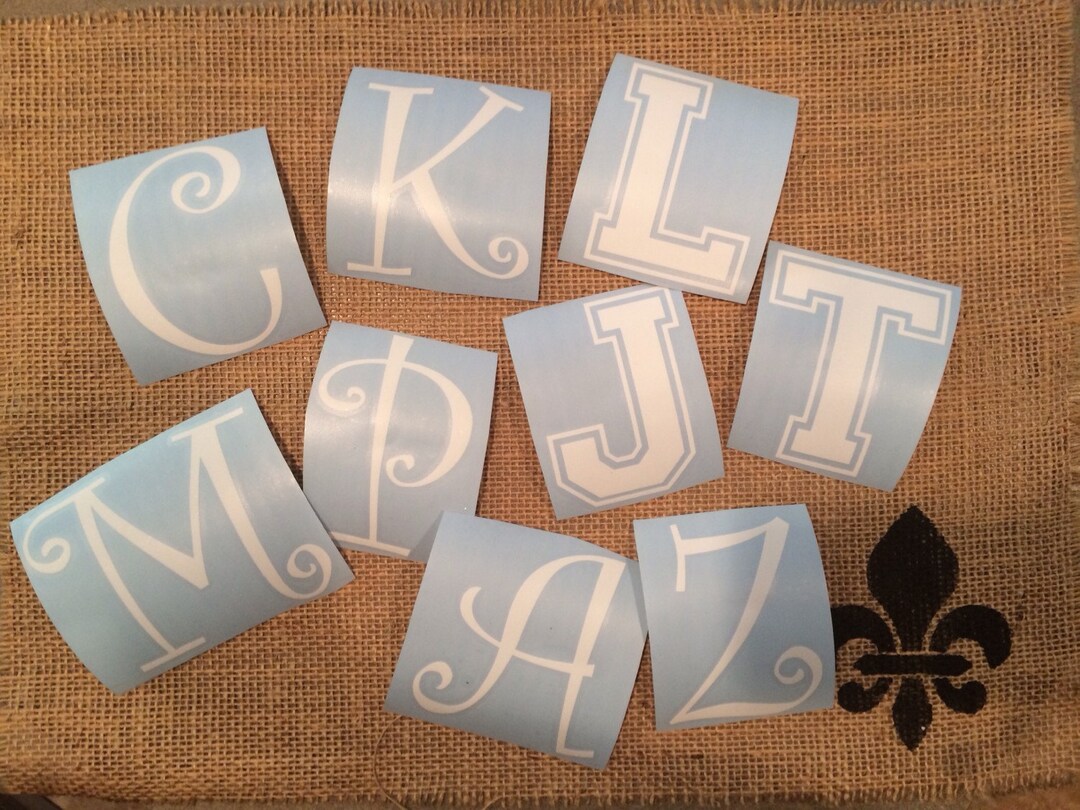 Single Letter Monogram Decals! 5 Inch, Ready to Adhere to Whatever You ...