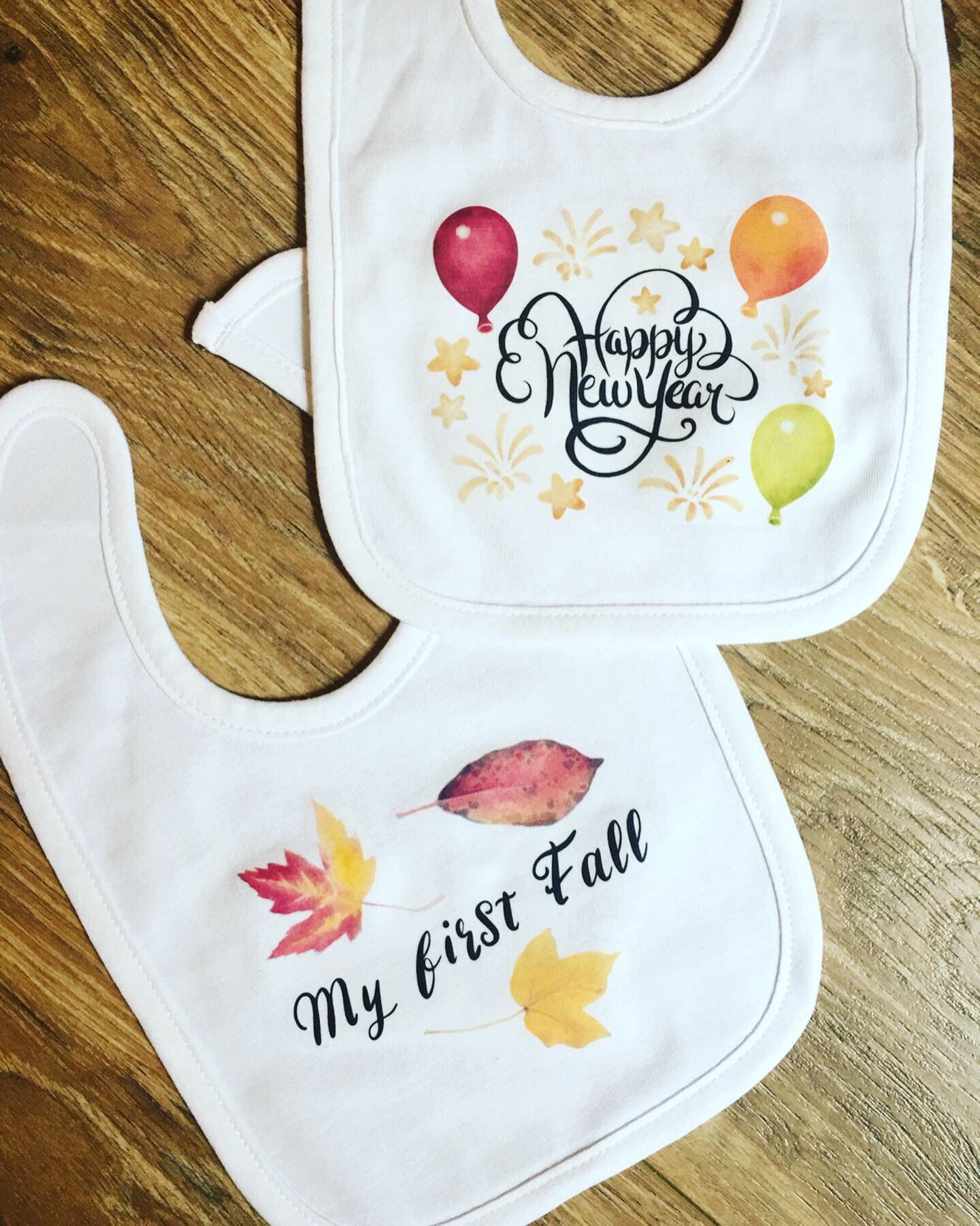 My First Baby Bib Set! Gorgeous Water Color Designs Printed and Pressed ...