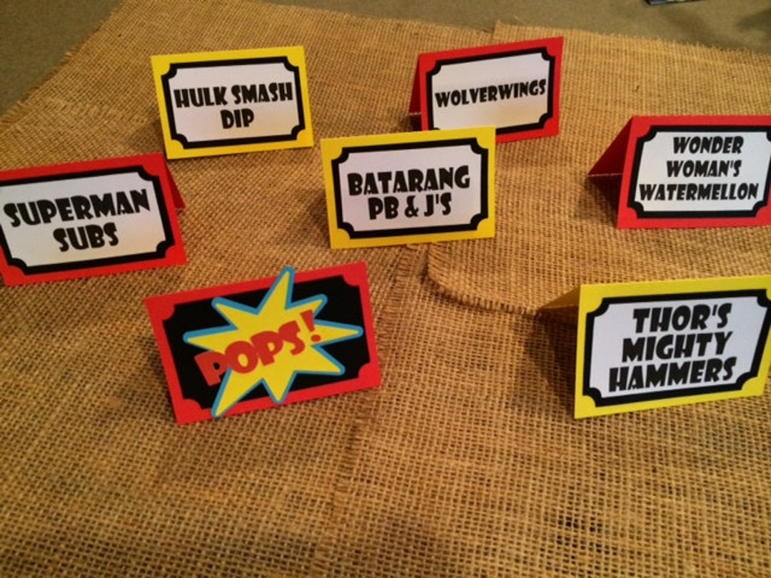 Superhero Party Food Labels! Add the Finishing Touch to Your Superhero ...