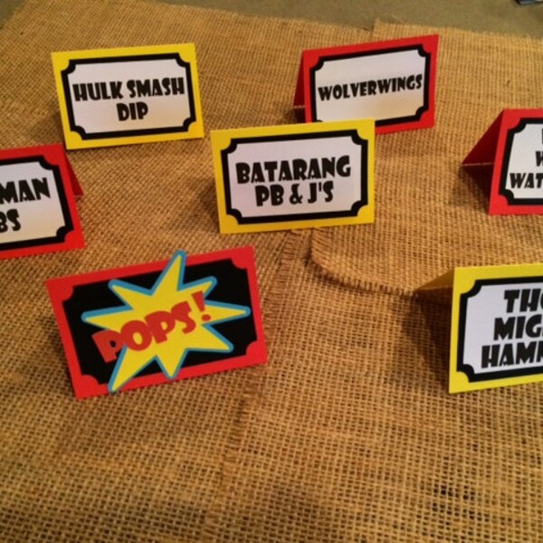 Superhero Food Labels - Etsy