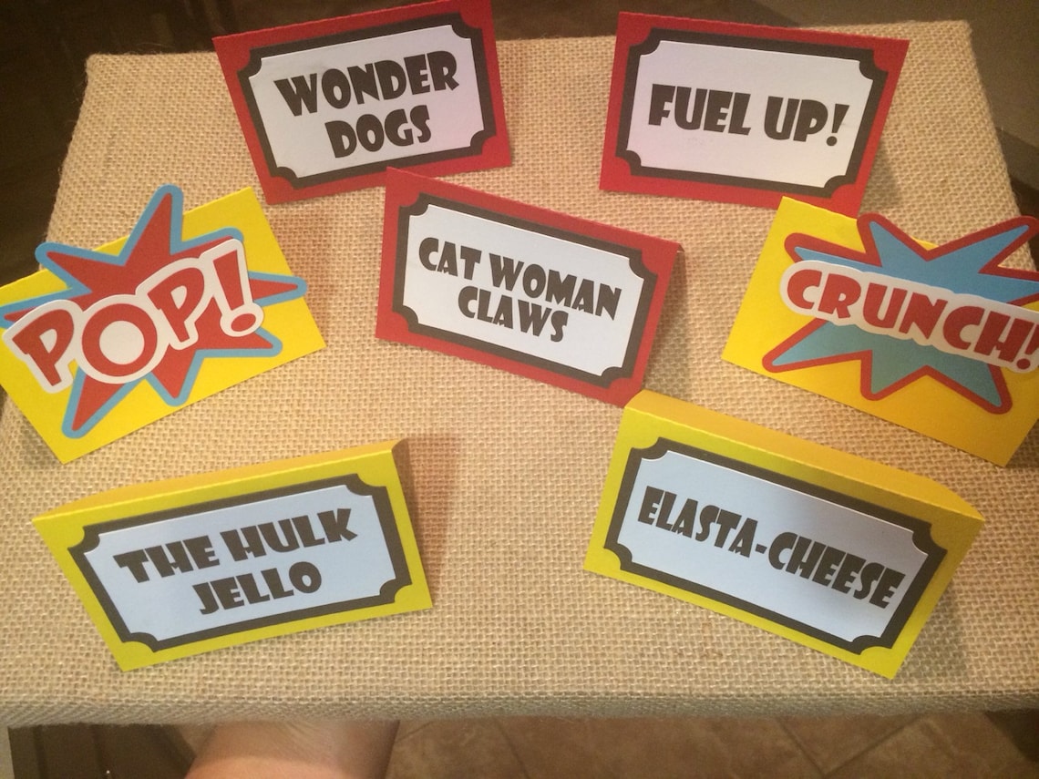 Superhero Party Food Labels! Add the Finishing Touch to Your Superhero ...