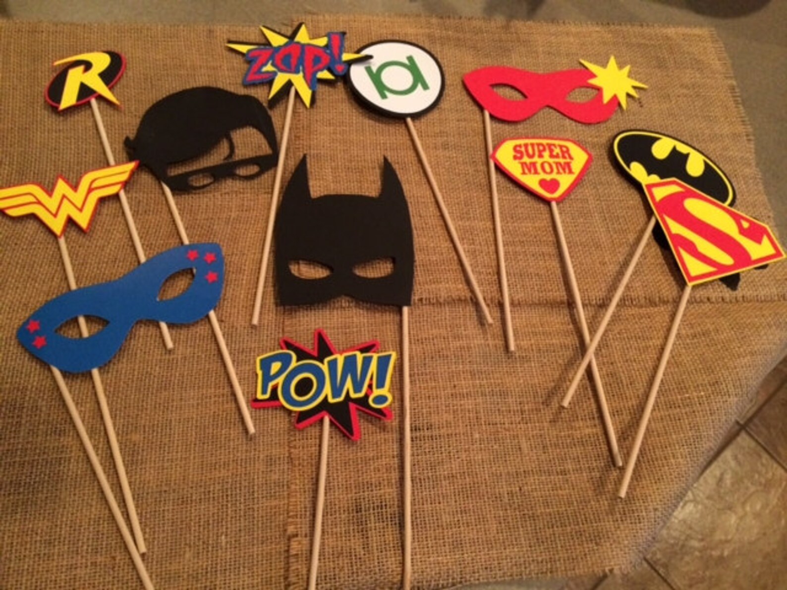 Superhero Photobooth Props Set of 12 Different Props Super - Etsy