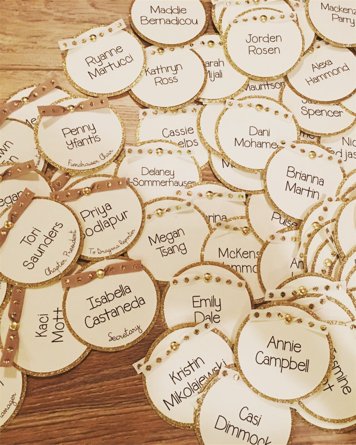 Cute Circle Name Tags Heavy Cardstock and Printed/assembled - Etsy