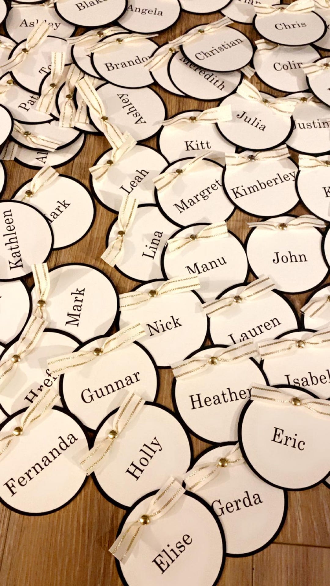 Cute Circle Name Tags! Heavy Cardstock and Printed/assembled for Your ...