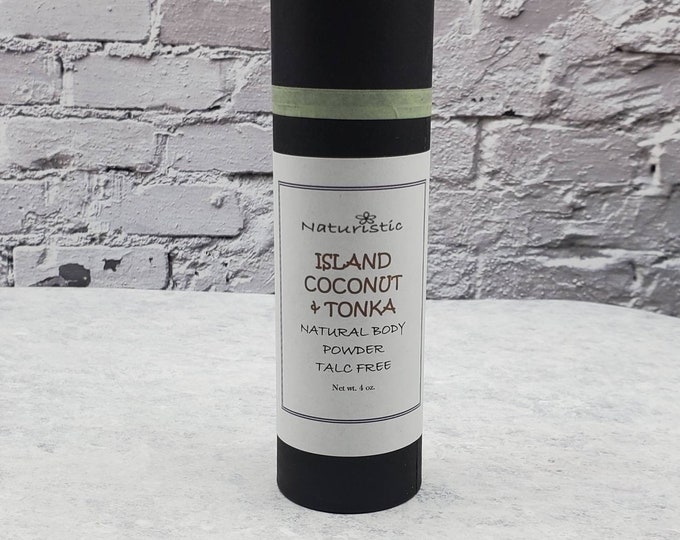 Island Coconut Tonka BODY POWDER, Talc Free, Deodorant Body Powder, Eco ...