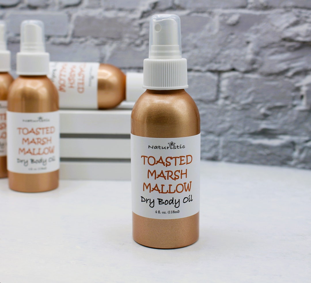 Toasted Marshmallow Dry Body Oil Spray, Natural Fragrance, Large 4 Oz ...